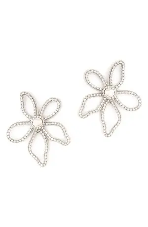 Deepa Gurnani Felicity Drop Earrings - Silver