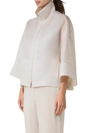 Akris Philia Panama Silk Organza Jacket