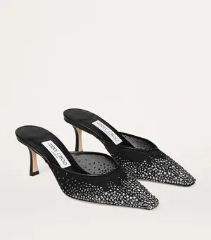 JIMMY CHOO Vivi 65 Mesh Embellished Mules