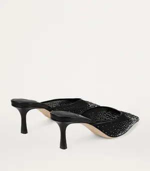 JIMMY CHOO Vivi 65 Mesh Embellished Mules