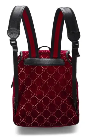 Gucci Velvet Backpack With Gg Embroidery