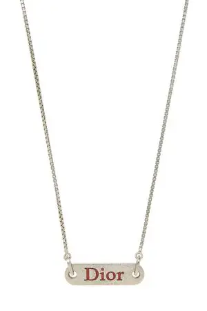 Dior Logo Nameplate Necklace