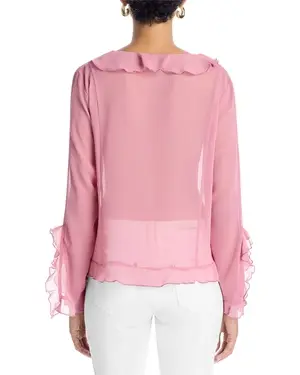 LUCY PARIS V-neck Ruffle Top
