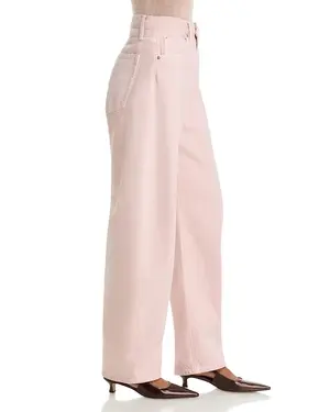 FRAME The Bubble High-rise Barrel Leg Jeans - Taffy