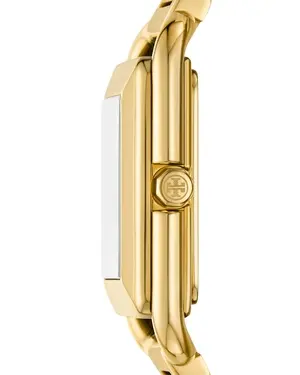 Tory Burch Kira Square Three Hand Watch - White/gold