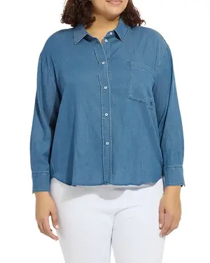 Lyssé Bay Crop Chambray Shirt