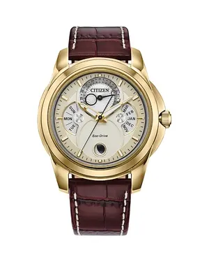 Citizen Eco Drive Classic Calendrier 42mm Watch - White/brown