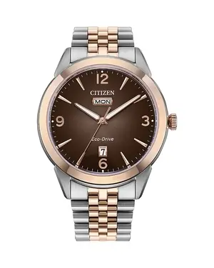 Citizen Eco Drive Classic Rolan Watch, 41mm - Brown/two Tone