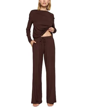 Eberjey Gisele Everyday Straight Leg Pants - Chocolate
