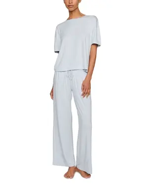 Eberjey Gisele Everyday Straight Leg Pants - Ice Blue