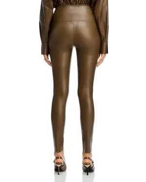 Norma Kamali Faux Leather Long Leggings - Bark