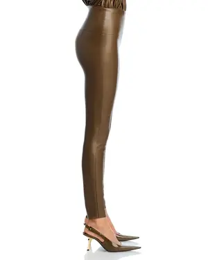 Norma Kamali Faux Leather Long Leggings - Bark