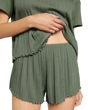 Eberjey Pointelle Sleeve Shorts - Desert Sage