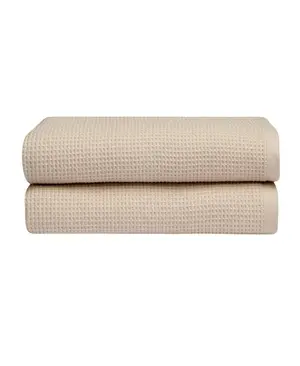 Cozy Earth Waffle Bath Towels, Set Of 2 - Sand