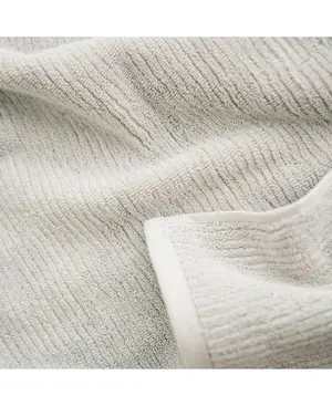Cozy Earth Ribbed Terry Bath Towels, Set Of 2 - Light Grey