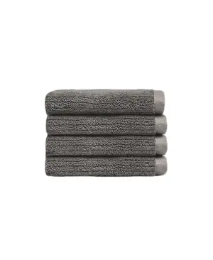 Cozy Earth Ribbed Terry Washcloths, Set Of 4 Charcoal
