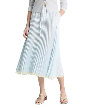 Vince Pleated Tiered Skirt Sky Mist