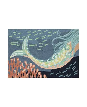 LUSH DECOR Liora Manne Frontporch Siren Sighting Area Rug, 2'6 X 4 - Ocean