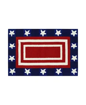 LIORA MANNE Frontporch Patriotic Pendant Area Rug, 1'8 X 2'6 - Red