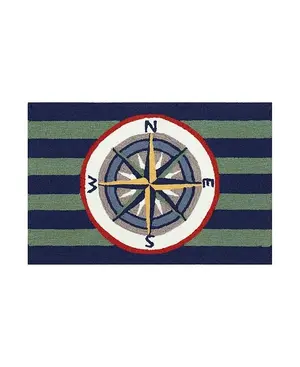 LUSH DECOR Liora Manne Frontporch Striped Compass Area Rug, 2' X 3 - Multi