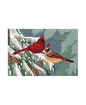 LUSH DECOR Liora Manne Frontporch Cardinal Christmas Day Area Rug, 2'6 X 4 - Multi