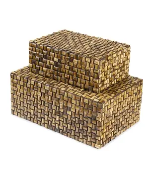 GAURI KOHLI Nomad Decorative Boxes, Set Of 2 - Brown