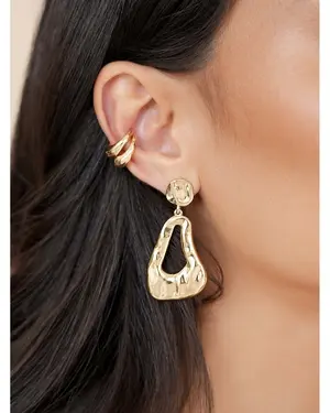 Ettika Molten Drop Earrings - Gold