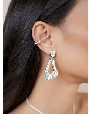Ettika Molten Drop Earrings - Silver