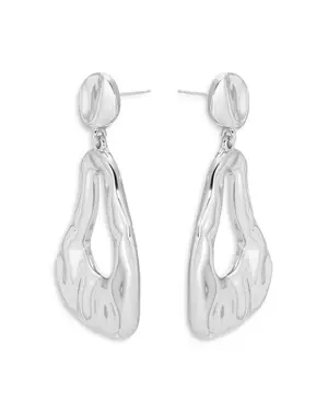 Ettika Molten Drop Earrings - Silver