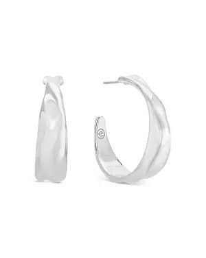 Ettika Liquid Lux Hoop Earrings - Silver