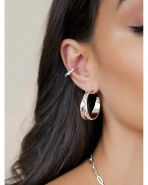 Ettika Liquid Lux Hoop Earrings - Silver