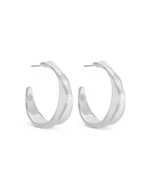 Ettika Liquid Lux Hoop Earrings - Silver