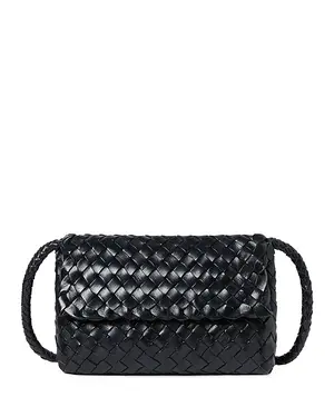 LOEFFLER RANDALL Vinnie Mini Woven Leather Crossbody - Black