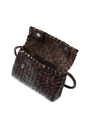 LOEFFLER RANDALL Vinnie Mini Woven Leather Crossbody - Chocolate