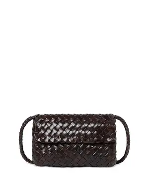 LOEFFLER RANDALL Vinnie Mini Woven Leather Crossbody - Chocolate