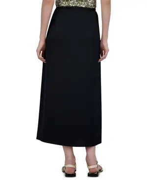 POINT Satin A-line Skirt - Black