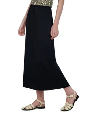POINT Satin A-line Skirt - Black