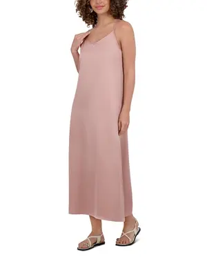 POINT Satin Straight Slip Dress - Bleached Mauve