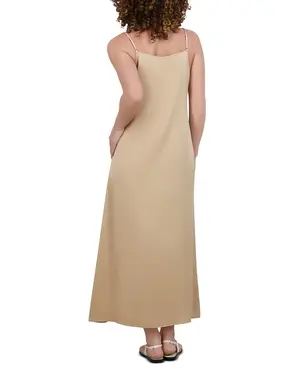 POINT Satin Straight Slip Dress - Sand