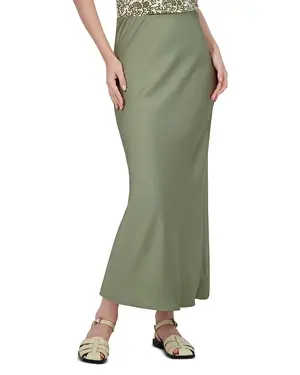 POINT Satin Slip Skirt - Sage