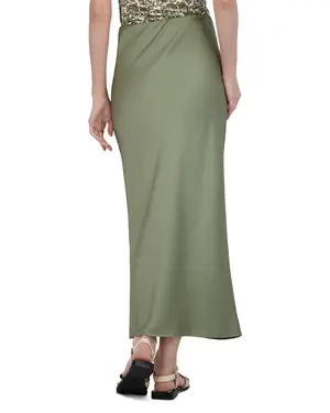 POINT Satin Slip Skirt - Sage