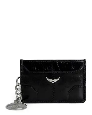 Zadig&Voltaire Sunny Pass Leather Card Holder - Noir