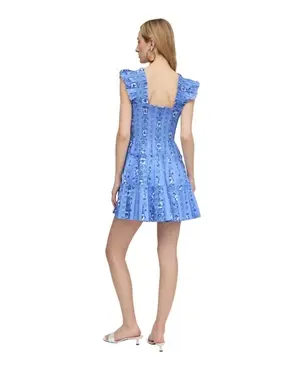 Hill House Home The Charlotte Nap Dress - Blue Arcadia Border