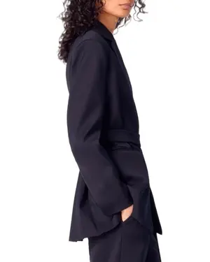 Maje Tailored Suit Jacket - Navy