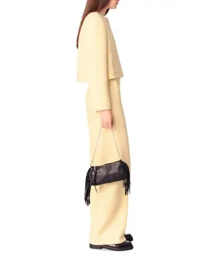 Maje Metallic Tweed Straight Leg Trousers