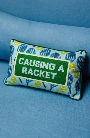FURBISH Needlepoint Pillow - Causing A Racket
