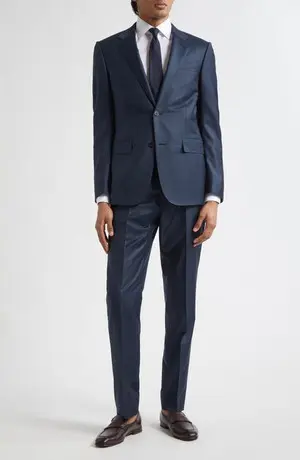 Zegna Trofeo Wool Suit - Blue Navy Check