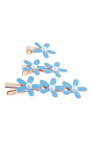NUME Flower Hair Clip Set - Blue