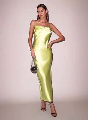 FLEUR DU MAL Open Back Maxi Slip Dress