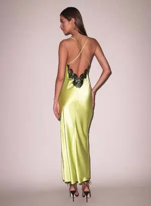 FLEUR DU MAL Open Back Maxi Slip Dress